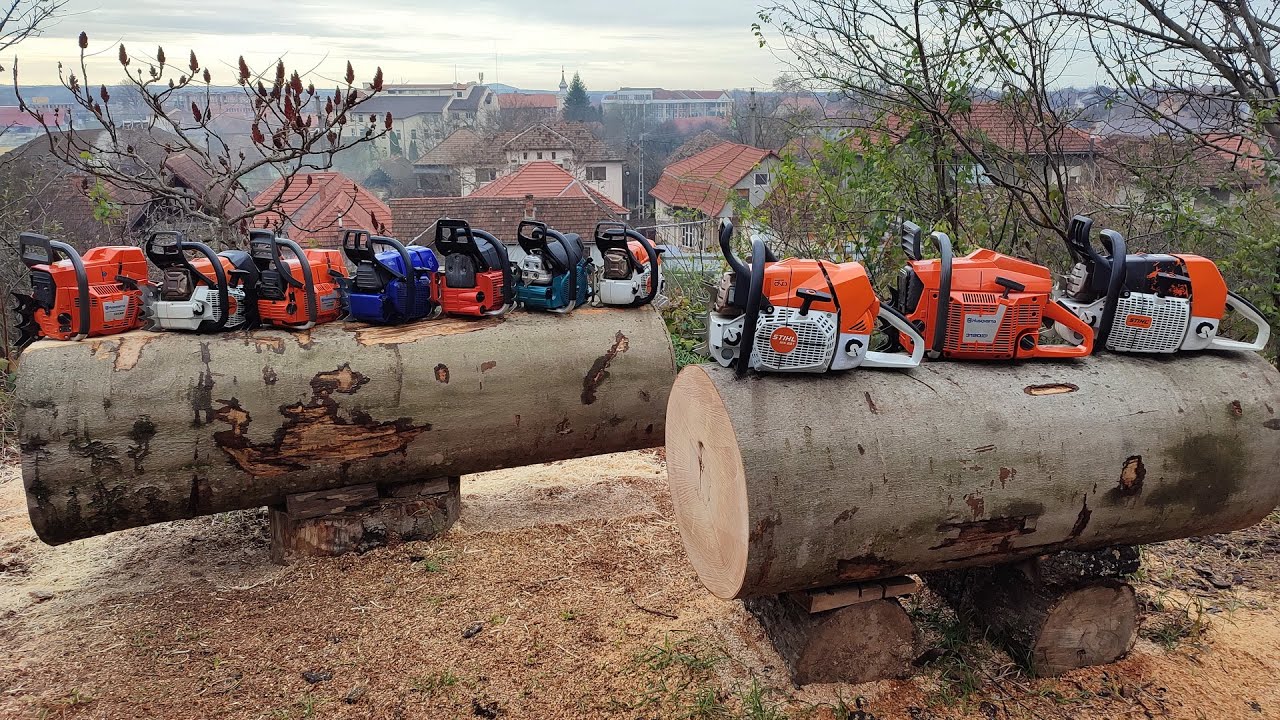 Chainsaws battle Stihl MS 881, MS 880, MS 661, MS 462, Husqvarna 3120xp ...