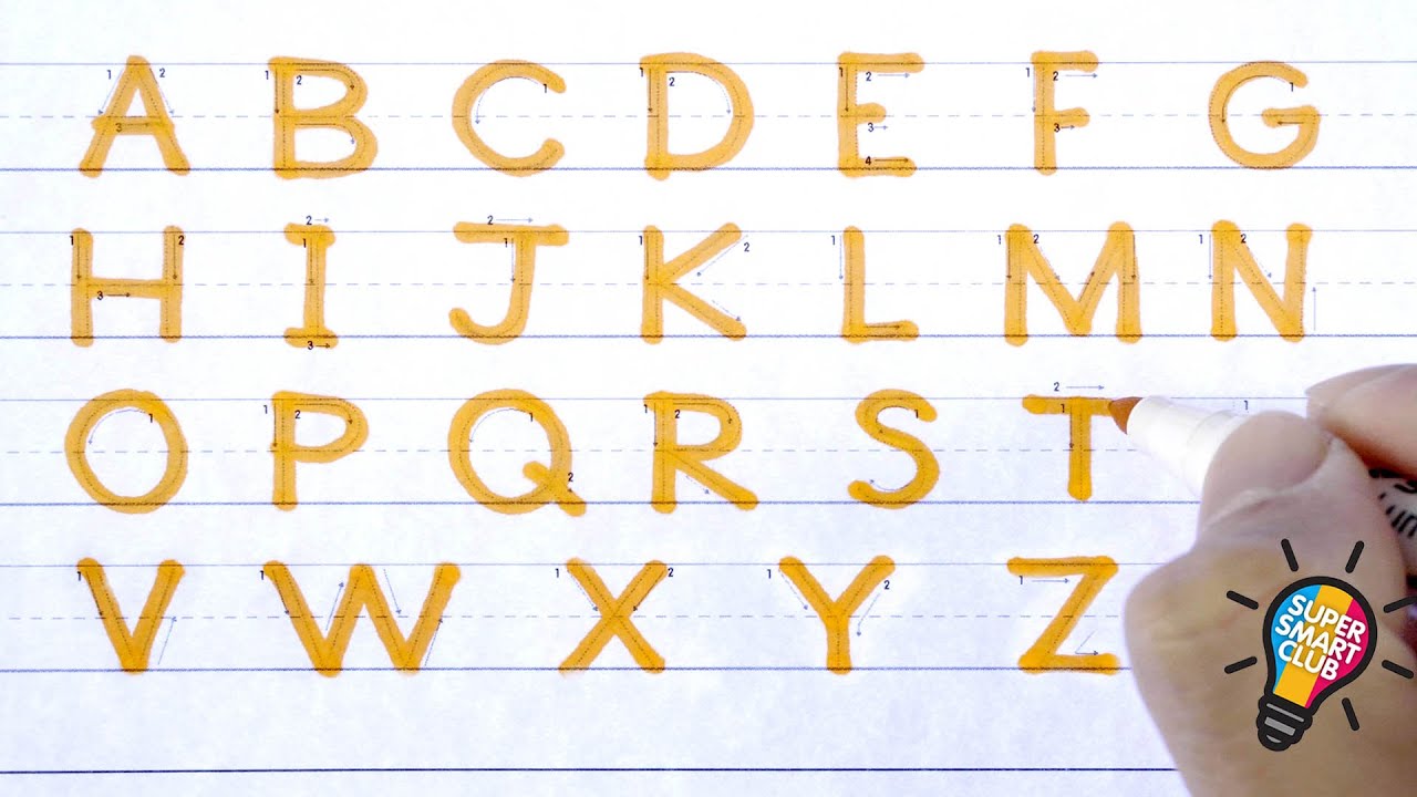 Handwriting Alphabets with Easy Stroke Tracing Guide - YouTube
