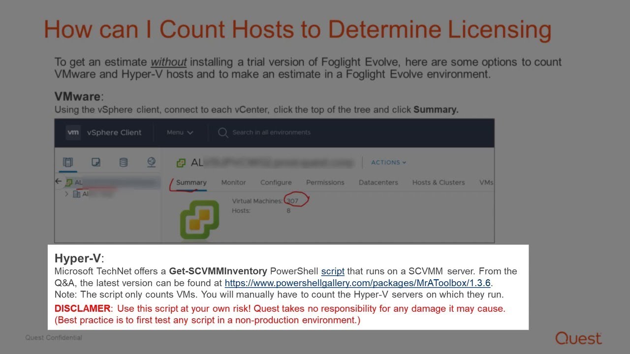 Counting hosts to determine licensing with Foglight Evolve - YouTube