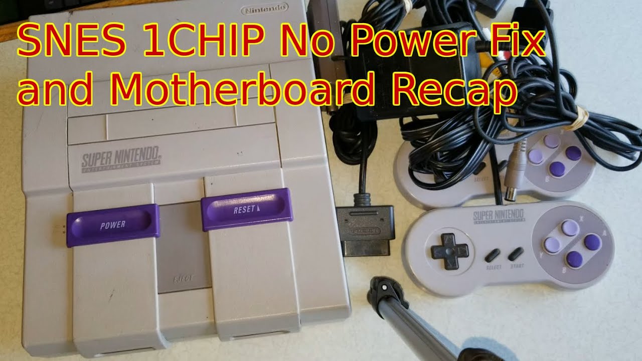 SNES 1CHIP no power repair and motherboard recap - YouTube