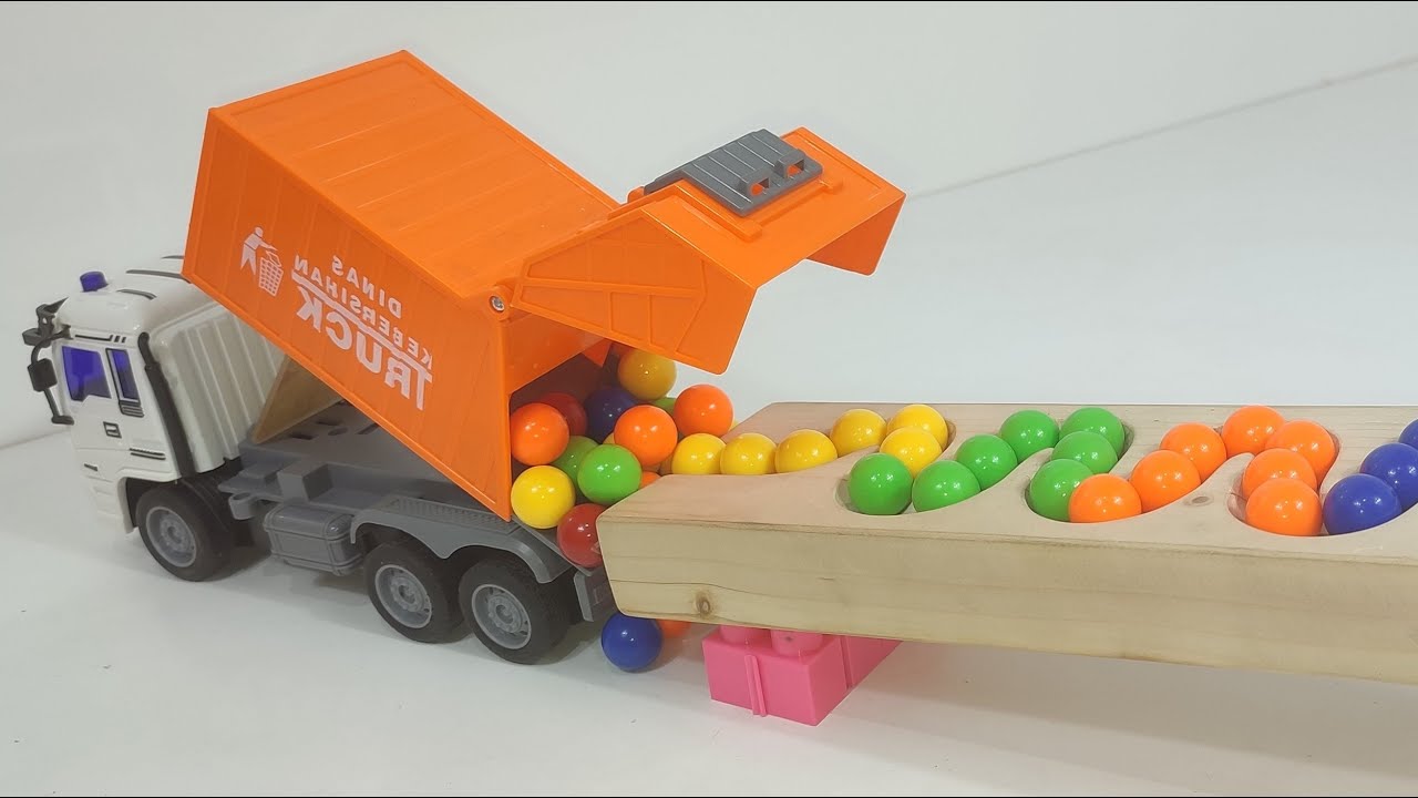 Marble Run ASMR #14, Garbage Truck, Trailers - マーブル ラン ASMR #14、ゴミ収集車 ...