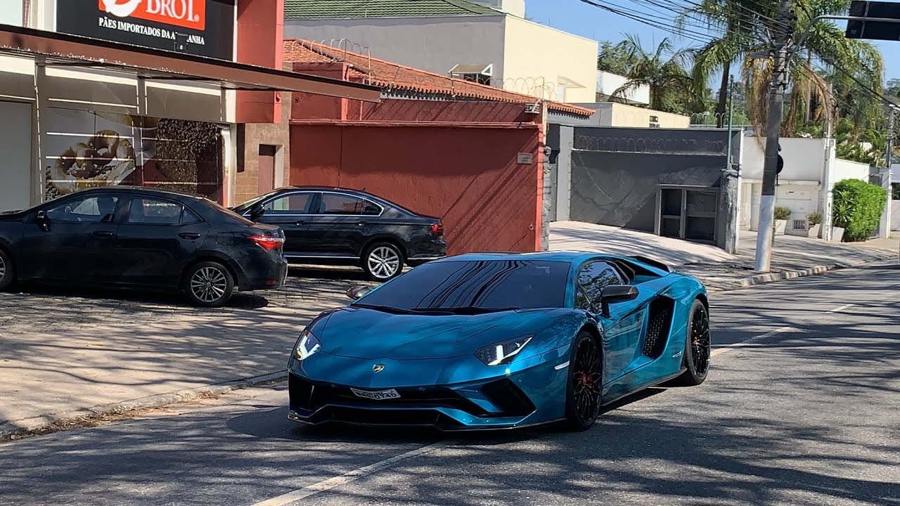 Lamborghini Aventador S na cor verde artemis acelerou ???. *João Vilkas ...
