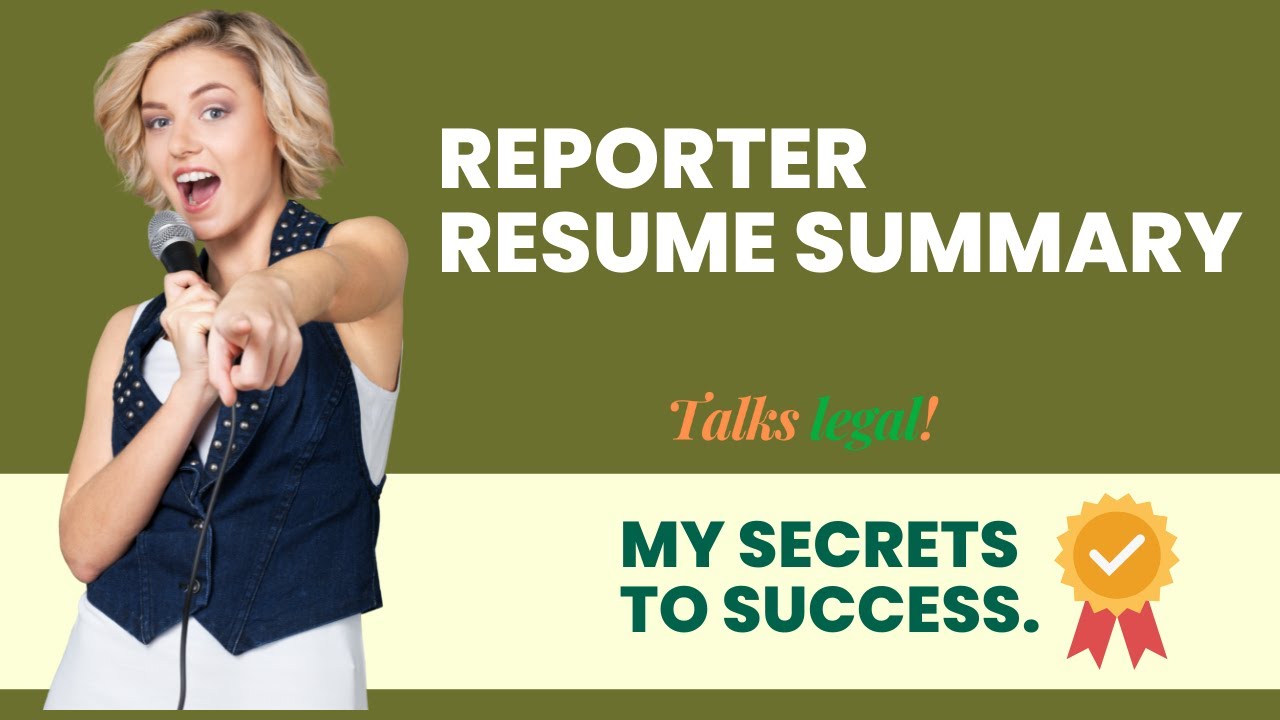 Reporter Resume Summary II How To Write Professional Headline - Talks ...