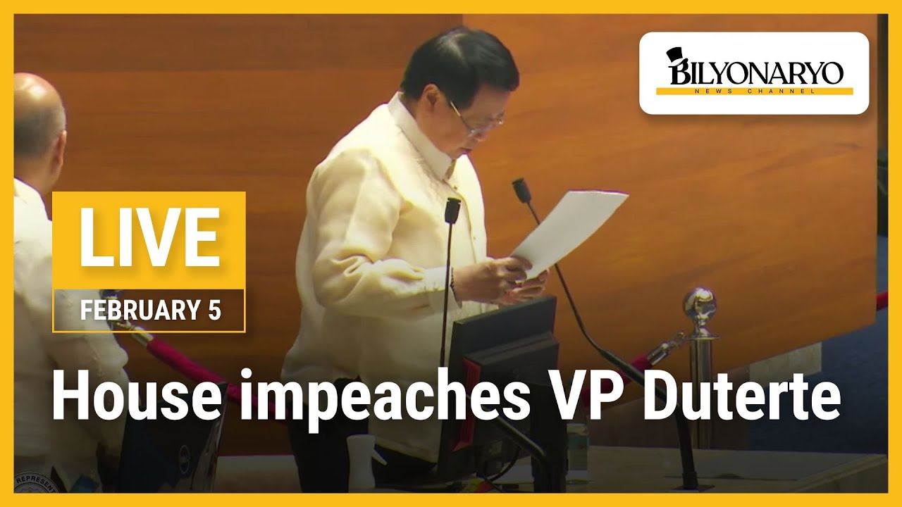 LIVE: House impeaches VP Duterte | February 5, 2025 - YouTube