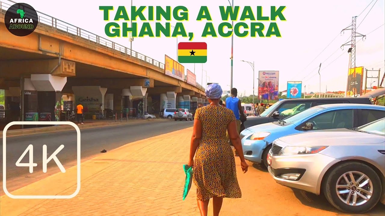 Accra, Ghana. Taking a Walk, Haatso Atomic Overhead (in 4k Full HD ...