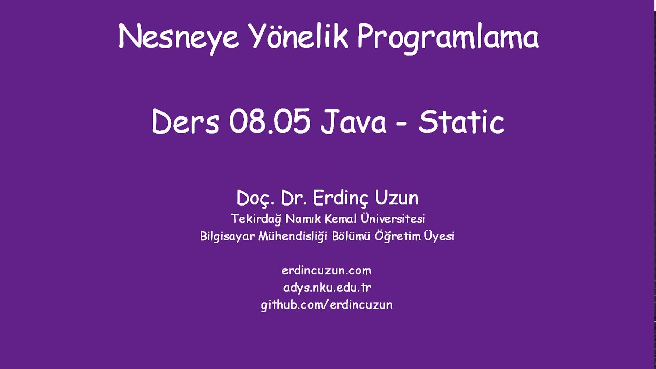 NYP 08.05 Java - Static - YouTube