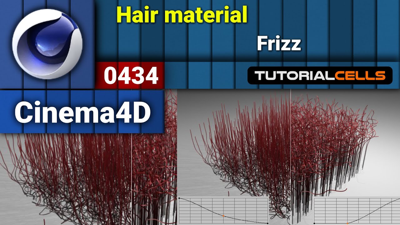 0434. hair material ( hair Frizz ) in cinema 4d - YouTube