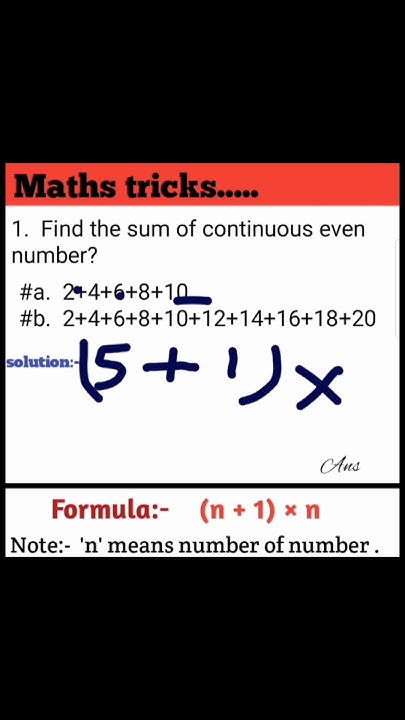 Even number sum trick?//Maths tricks?fast add //#tricks //#viral #bestknowledge #maths - YouTube