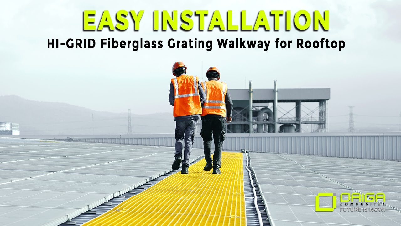 Easy Installation: HI-GRID Fiberglass Grating Walkway for Rooftop - YouTube