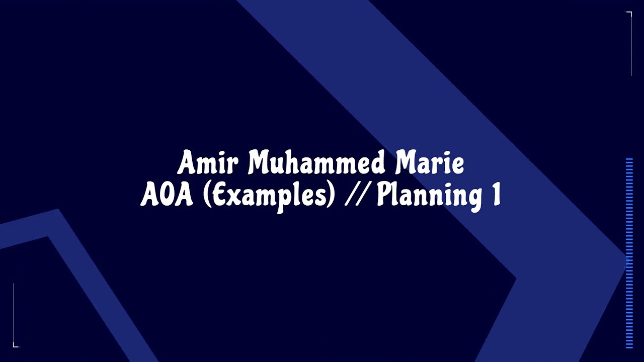 No.3 - Planning 1 - Examples On Activity On Arrow (AOA) - YouTube