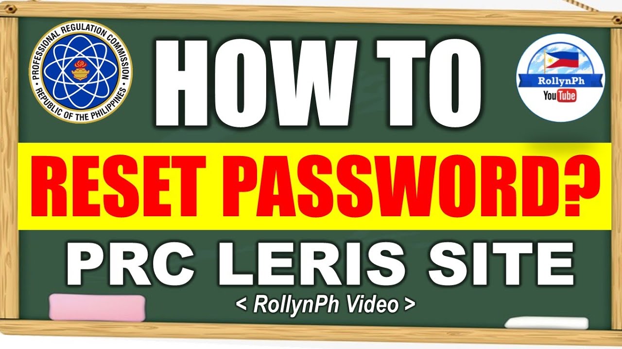 How to Reset Password in PRC LERIS Account? - YouTube