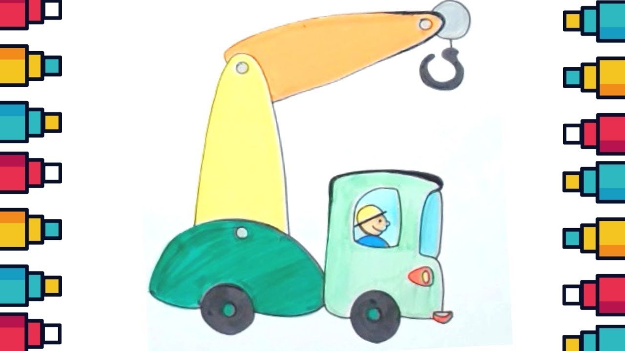 How to Draw Crane for Kindergarten - YouTube