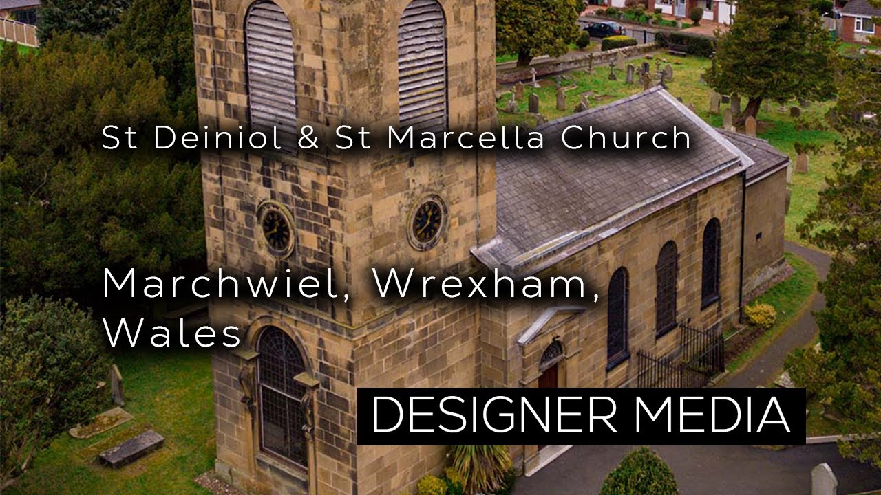 St Deiniol & St Marcella Church, Marchwiel, Wrexham - Drone 4k Aerial ...