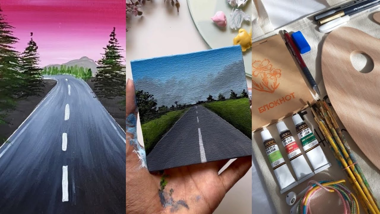 Acrylic painting tutorial on canvas| Landscape painting - YouTube