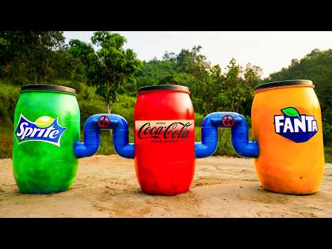 Giant Sprite VS Coca Cola VS Fanta & Mentos!