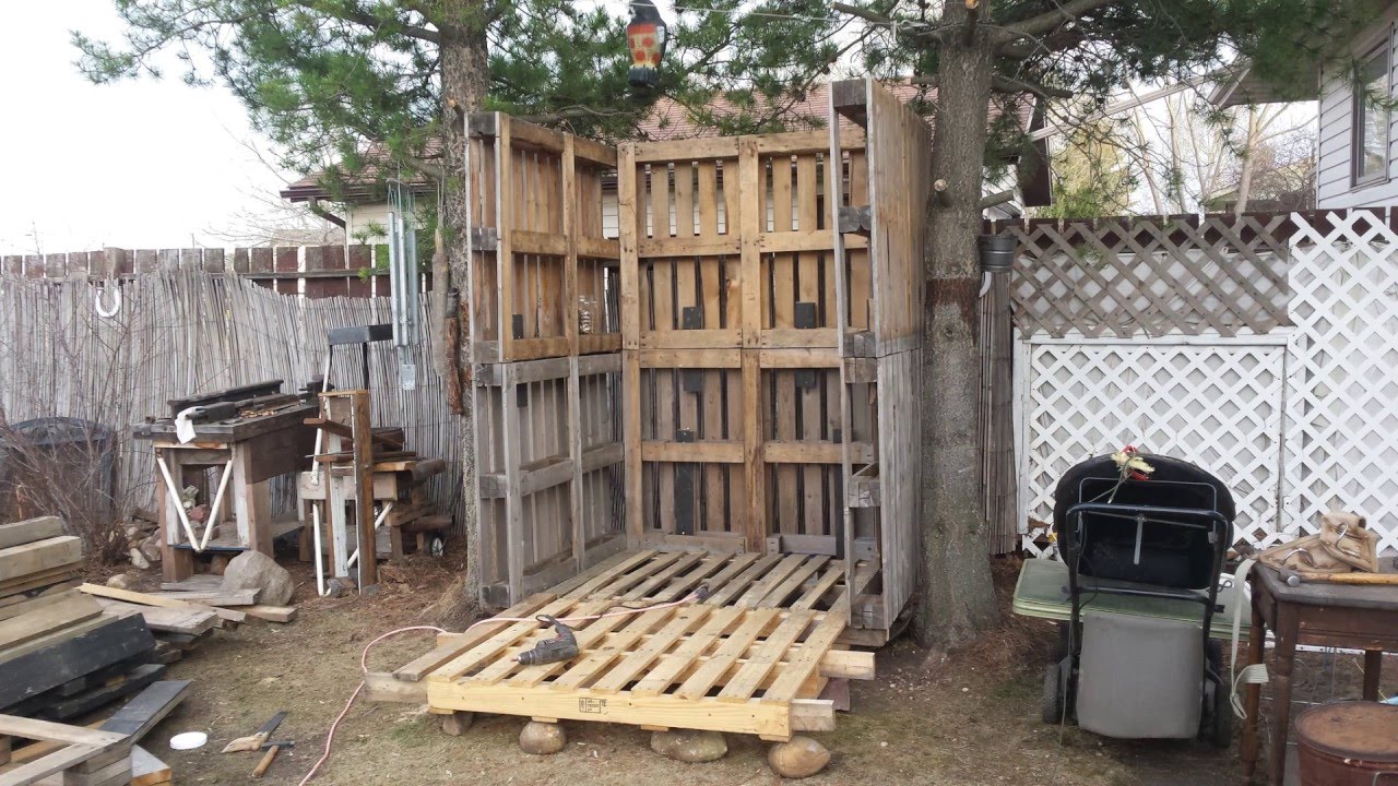 Pallet and Scrapwood Shed - YouTube