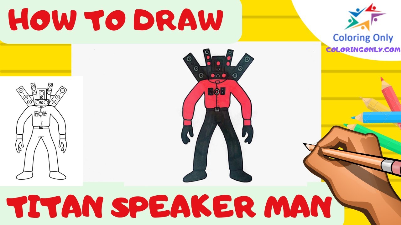 How to Draw Titan Speaker Man in 8 minutes - Step-by-Step Drawing Guide ...