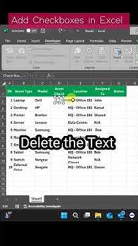Excel : How to add Checkboxes in Excel #excel #tips #tricks - YouTube