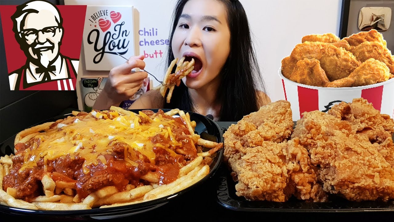 KFC Chili Cheese Fries & Chicken Skin Tacos! Extra Crispy Fried Chicken ...