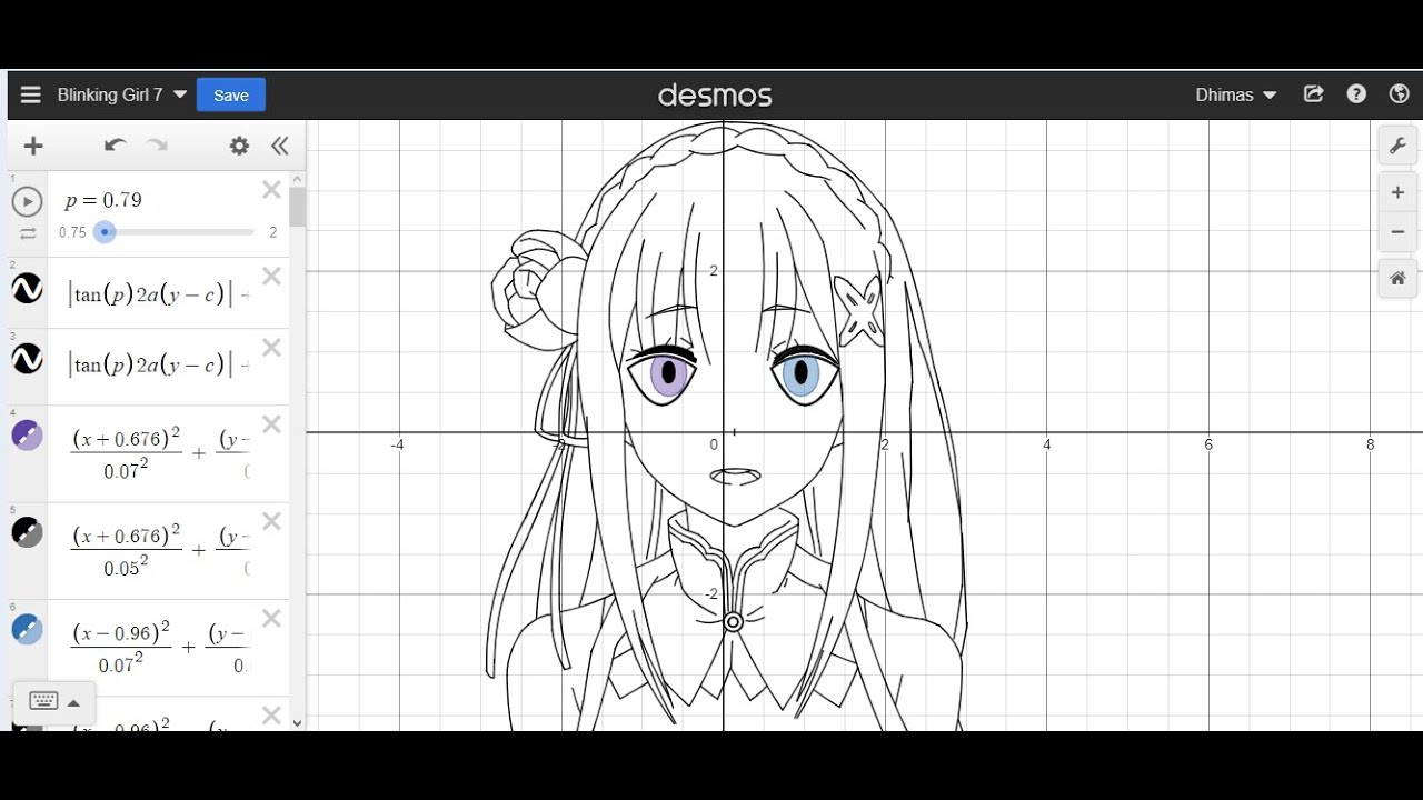 Drawing Aimi using Maths Formula run on Desmos software #kiminonawa # ...