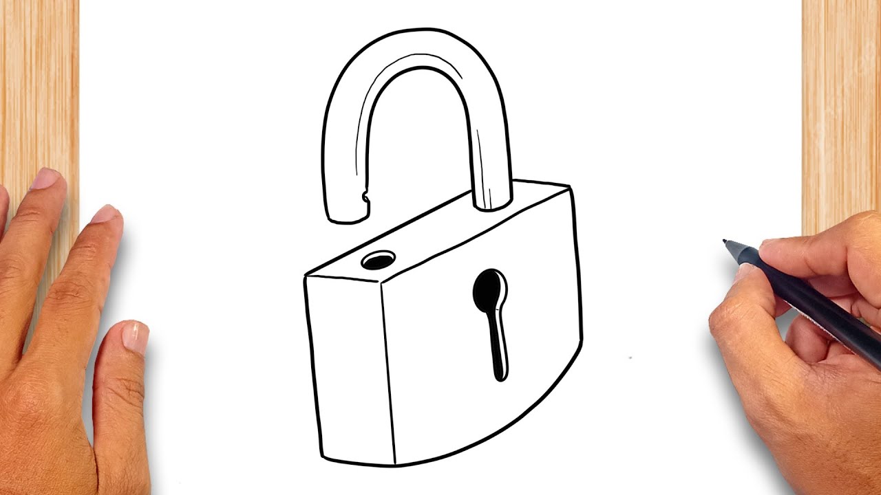 How to draw Padlock - YouTube