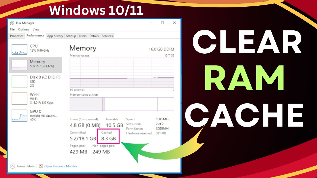 🚀🔥How To Clear Ram Cache In Windows 10 || How To Clear Ram Cache ...