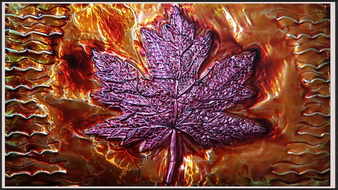 How to Make Maple Leaf Embossed Painting|Metal Art - YouTube