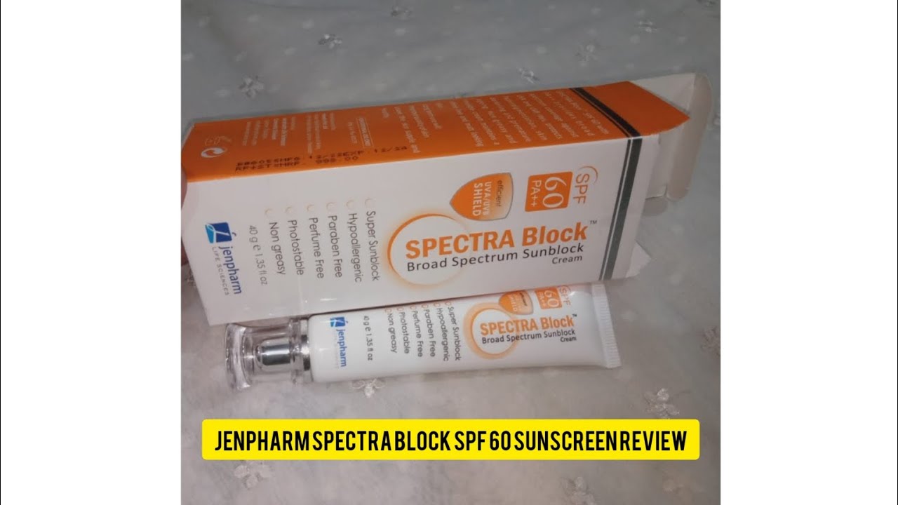 Jenpharm Spectra Block SPF 60 suncreen Review - YouTube