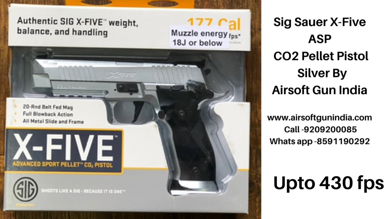 Sig Sauer X-Five ASP CO2 Pellet Pistol, Silver By Airsoft Gun India ...