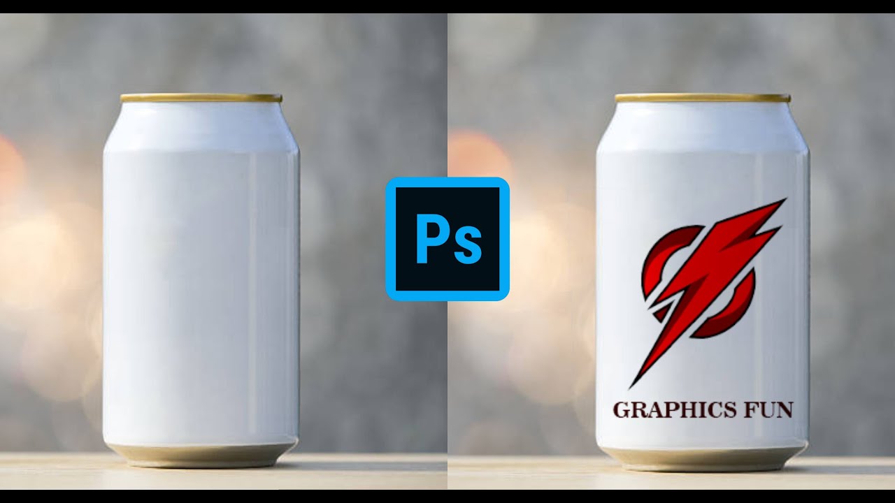 How to Place a logo onto a can in Photoshop - YouTube