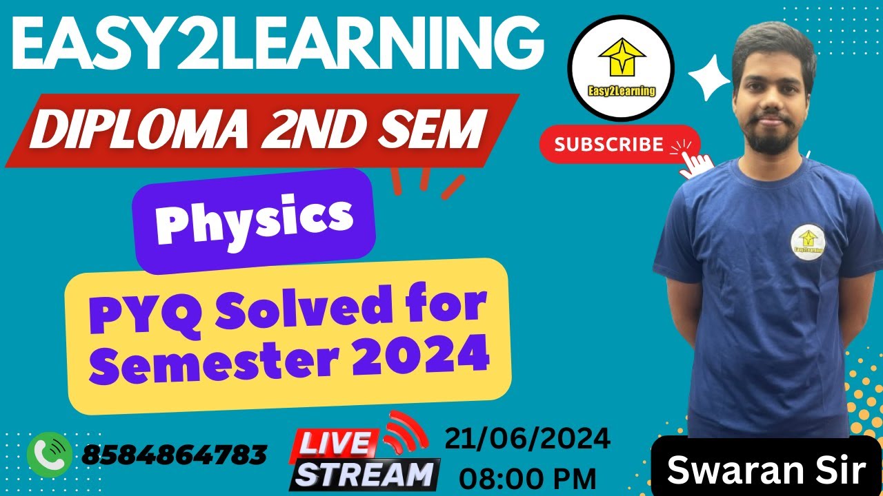 Diploma 2nd Sem | Physics_ PYQ solved Video Part -1 | By Swaran Sir/Easy2Learning - YouTube