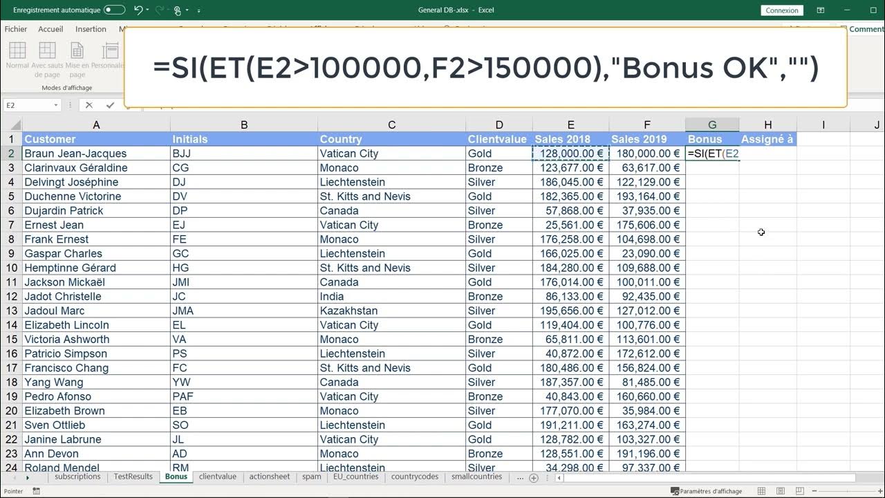 Excel Fonctions Logiques - YouTube