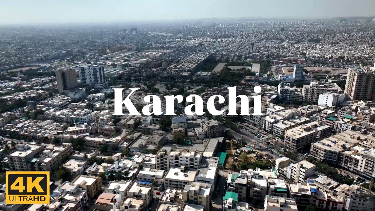 World travel, Aerial view of Karachi (Pakistan) 4k video - YouTube