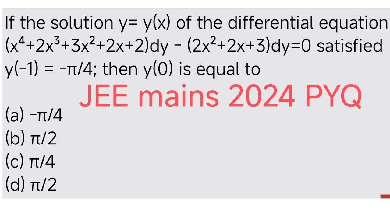 JEE mains 2024. PYQ. Online Digital Classes ko like and subscribe kariye. Thank you. - YouTube