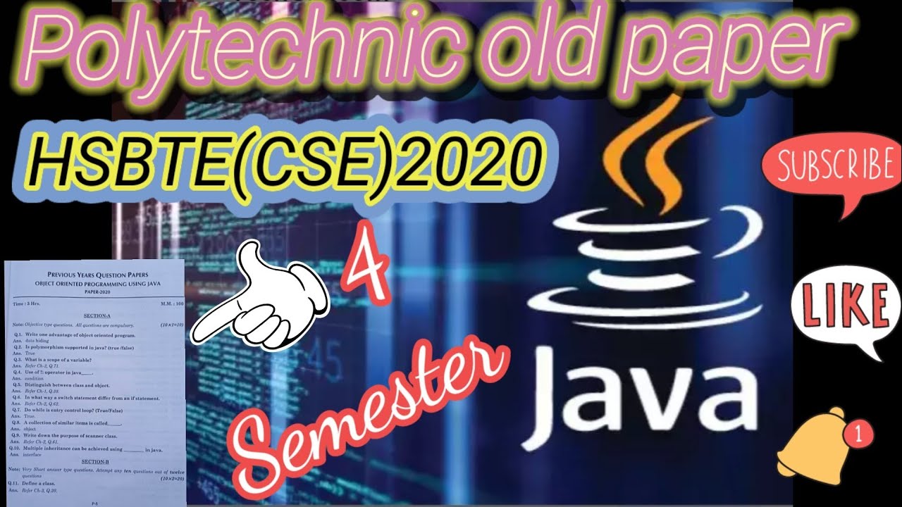 Object Oriented Programming Using Java Polytechnic 4th Semhsbte 4th 2861