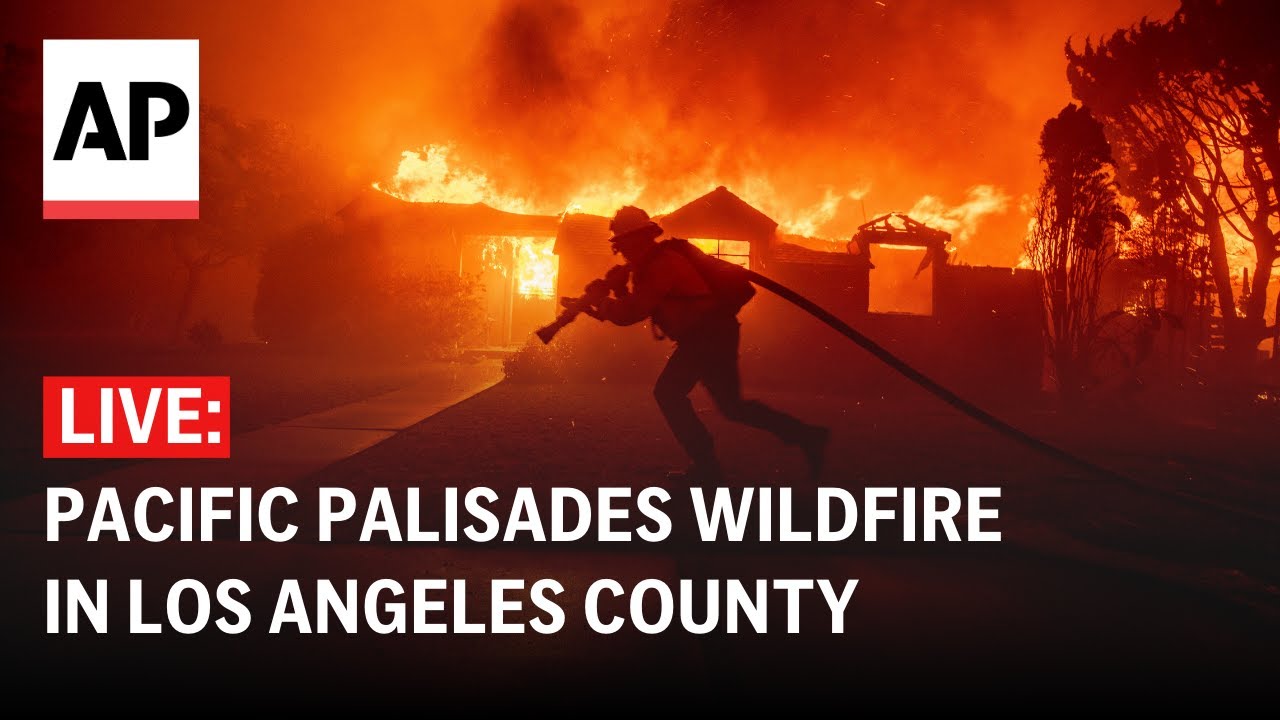 LIVE: Palisades fire rages across Los Angeles, California - YouTube