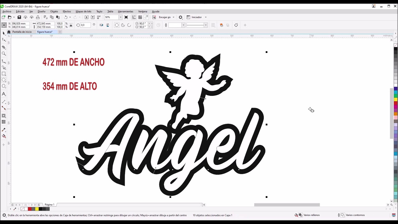 Cómo diseñar letras, textos y figuras huecas, con Corel Draw, para Gcode Ide CNC. - YouTube