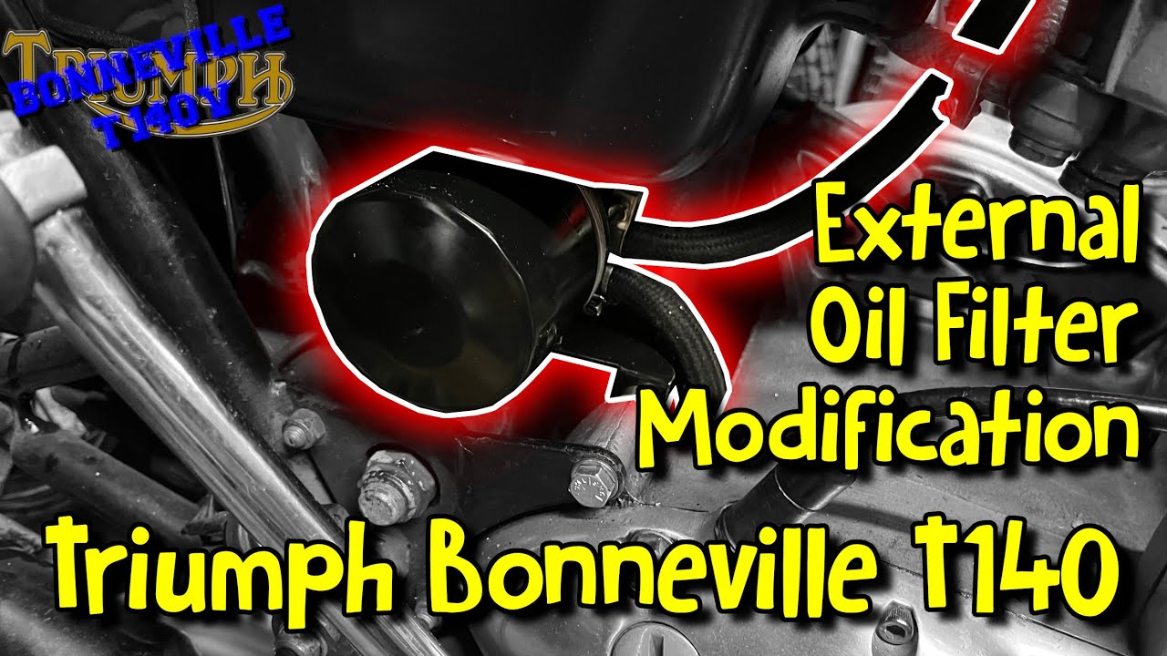 Triumph Bonneville T140 - External Oil Filter Modification - YouTube