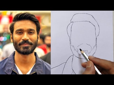 How to Draw Dhanush / South Actor Dhanush Drawing - YouTube