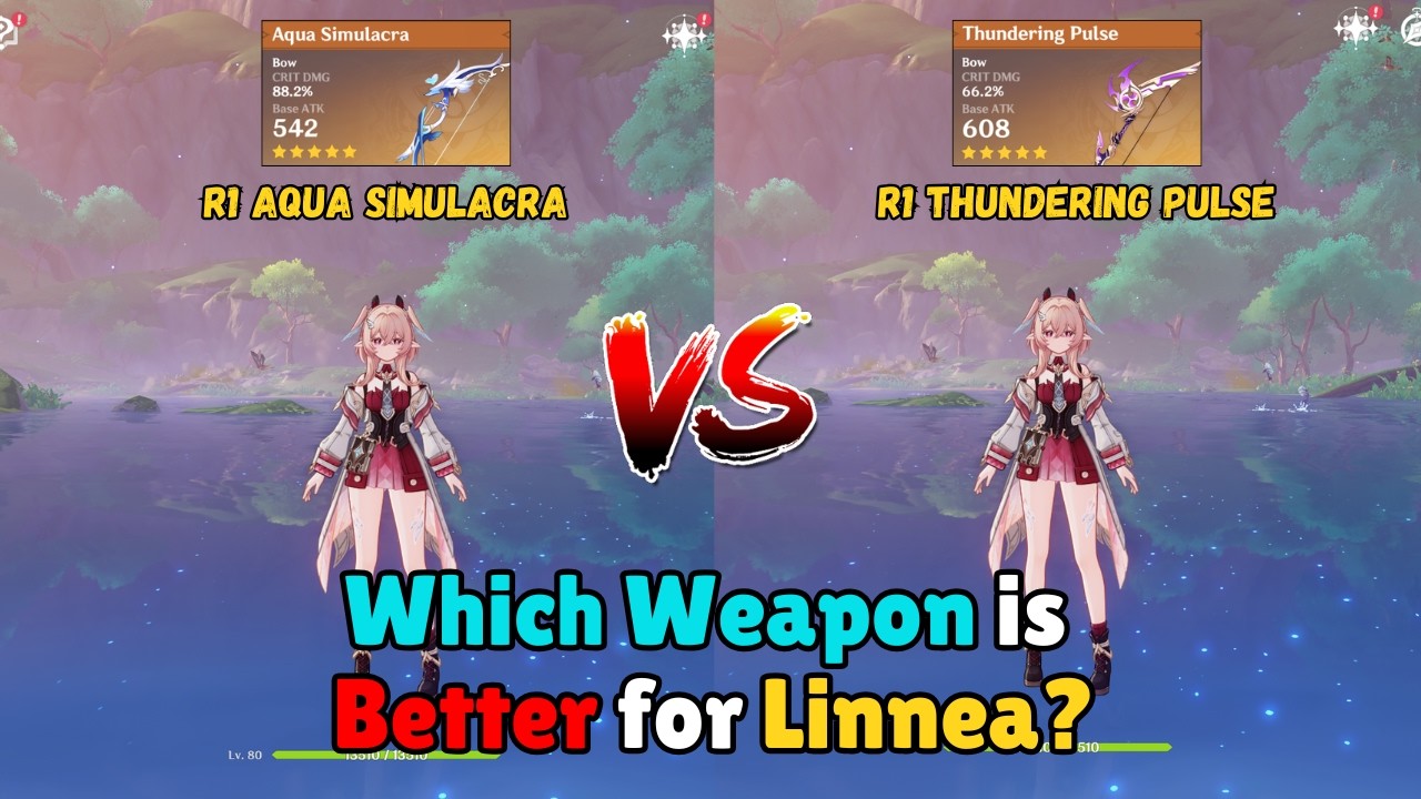 Aqua Simulacra vs Thundering Pulse!! Best Weapon for Linnea? - Genshin ...