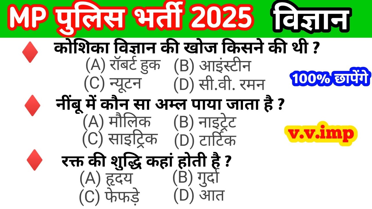 Mp Police Science Class 2025 | Mp Police Science Analysis 2025 | Mp Gk ...