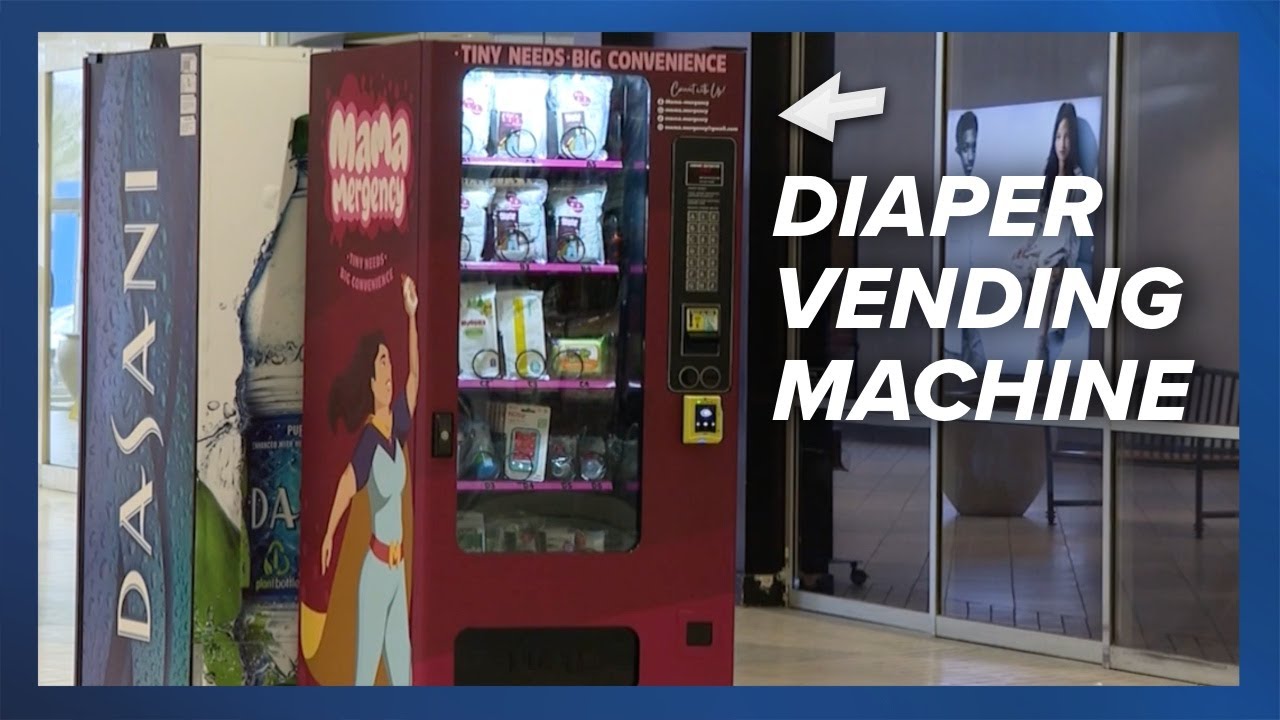 Mama-Mergency vending machine aids moms at the mall - YouTube