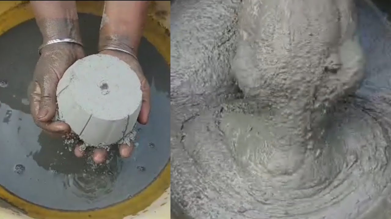 Very Soft Pure Cement ASMR Crumbling in Water & lots of Paste Play 🤤 # ...