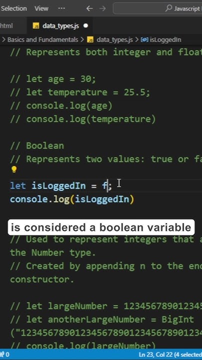 Boolean Data Type In Javascript Javascript Javascripttutorial Youtube 2153
