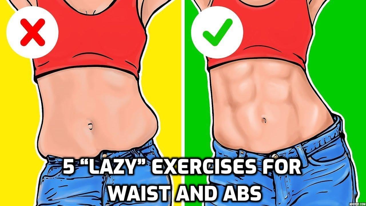 5 lazy Exercises For Waist and Abs | Weight loss for Lazy people ...