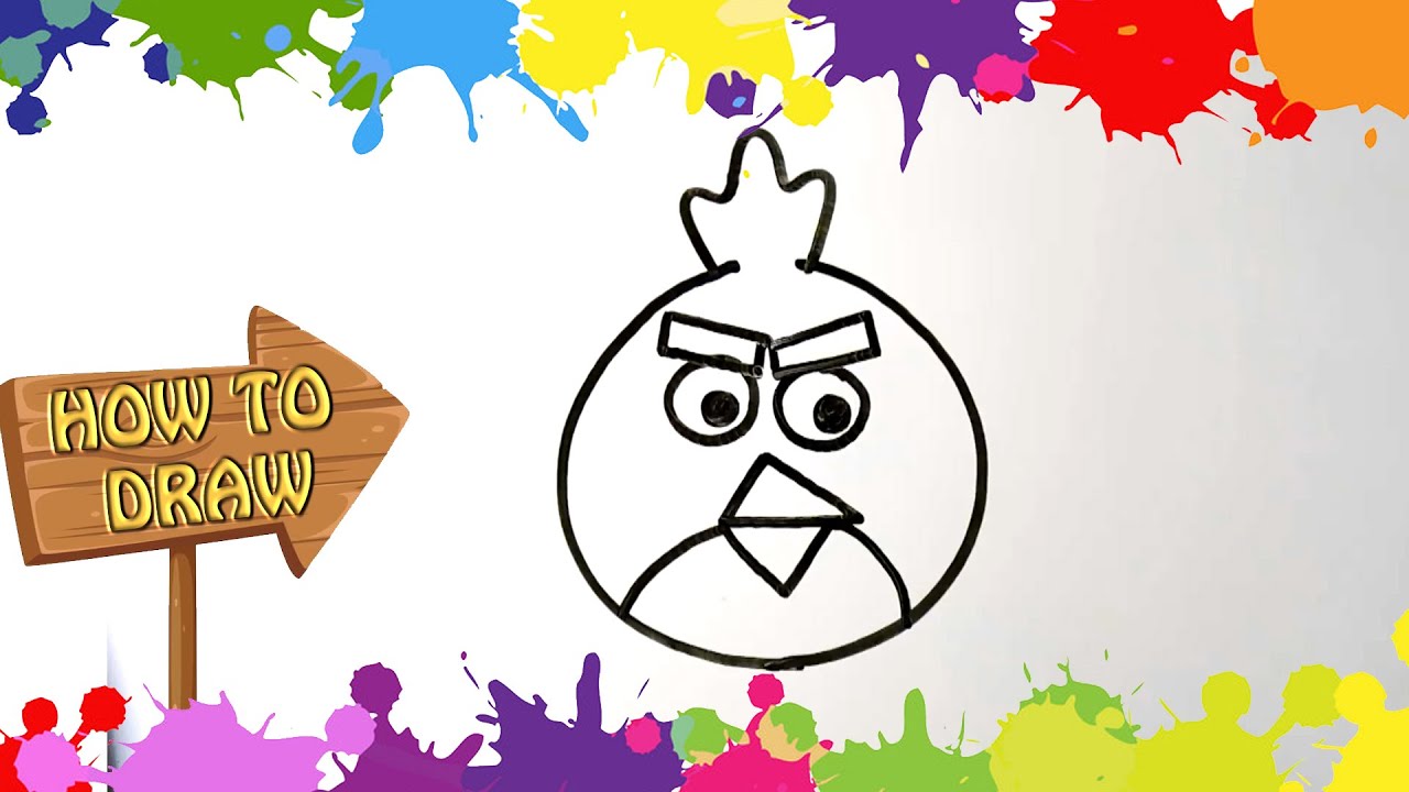 How to draw angry birds easy | Easy angry bird drawing | Angry bird ...