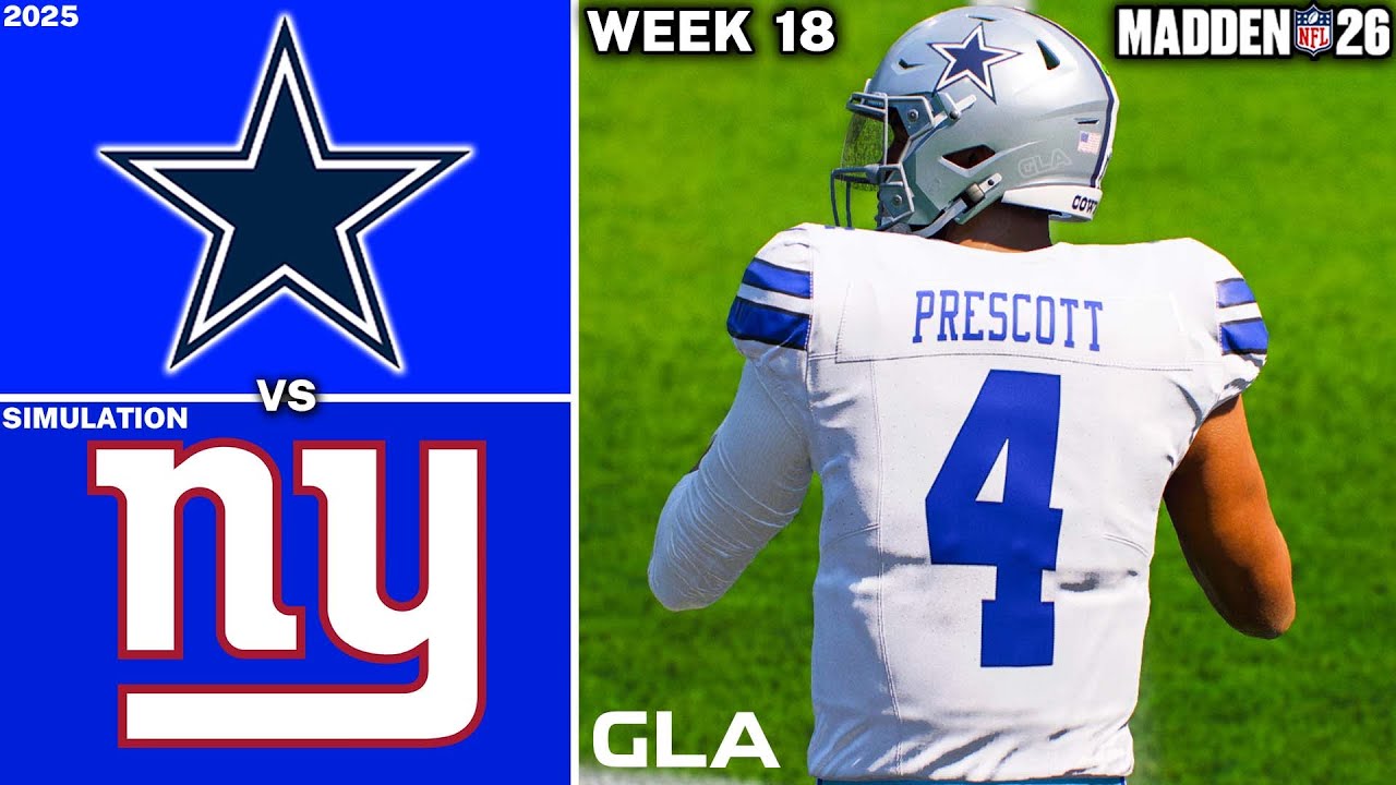 Cowboys vs. Giants | Week 18 Simulation | Madden 26 PS5 Gameplay - YouTube