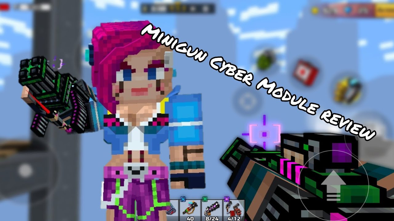 Pixel Gun 3D Minigun Cyber Module review - YouTube