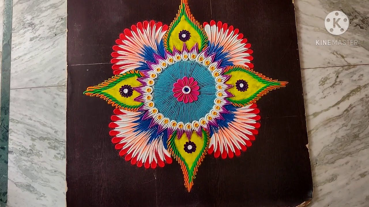 Navaratri Rangoli//Simple Rangoli - YouTube